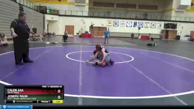 98 lbs 3rd Place Match - Caleb Asa, Beast Mode vs Joseph Paun, Rick ...