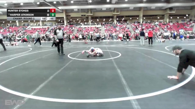 55 lbs Champ. Round 2 - Harper Atkinson, Honey Badger vs Hunter Stokes ...