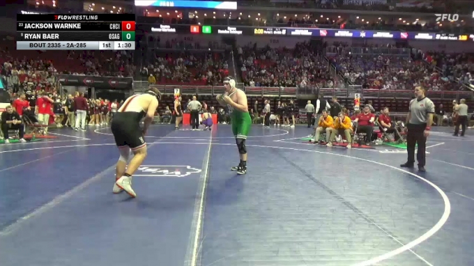 2A-285 lbs Cons. Round 2 - Jackson Warnke, Charles City vs Ryan Baer, Osage