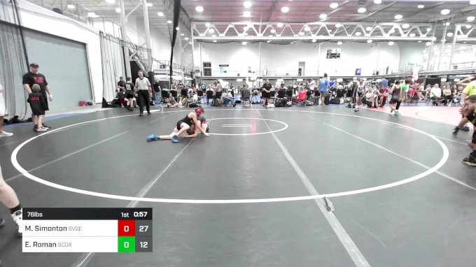 76 lbs Semifinal - Matthew Simonton, Savage Wrestling vs Elijah Roman ...