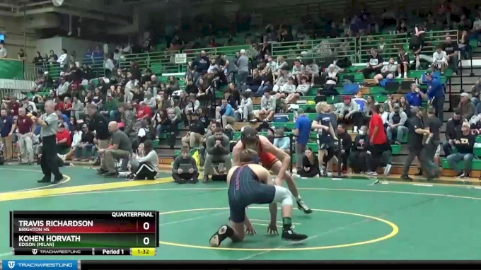 150 lbs Quarterfinal - Travis Richardson, Brighton HS vs Kohen Horvath ...