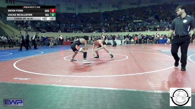 123 lbs Consi Of 16 #1 - Devin Ford, Cushing vs Lucas McAllister ...