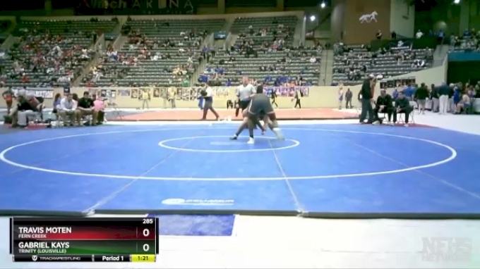 285 lbs Champ. Round 1 - Gabriel Kays, Trinity (Louisville) vs Travis ...
