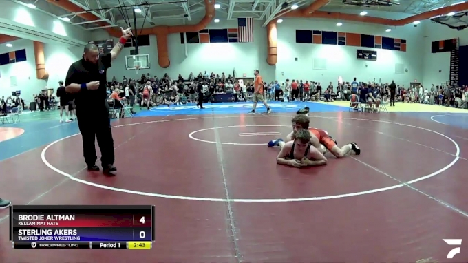 138 lbs Champ. Round 1 - Brodie Altman, Kellam Mat Rats vs Sterling ...