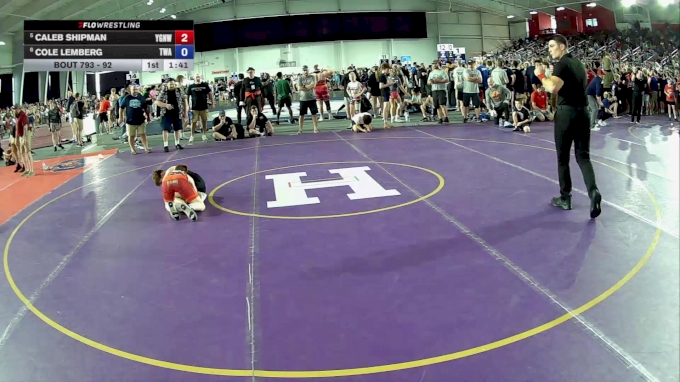 92 lbs Cons. Semis - Caleb Shipman, Young Guns Nashville Wrestling vs ...
