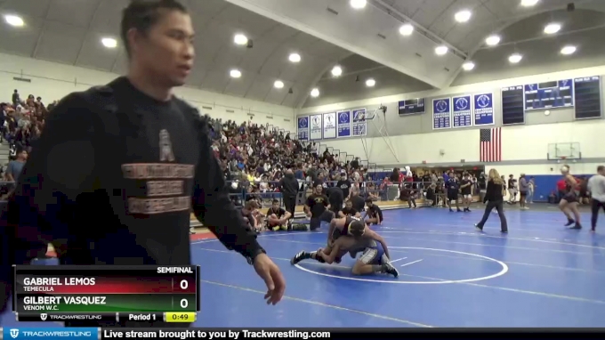 132 lbs Semifinal - Gilbert Vasquez, Venom W.C. vs Gabriel Lemos, Temecula