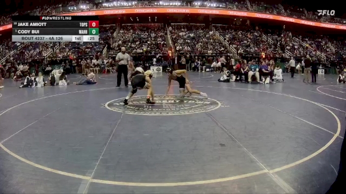 4A 126 lbs Cons. Round 2 - Jake Amiott, Topsail vs Cody Bui, William ...