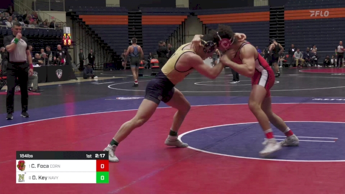 184 lbs Quarterfinal - Chris Foca, Cornell vs David Key, Navy