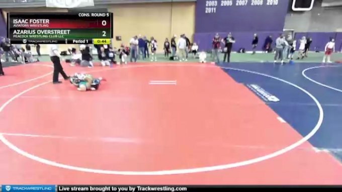 98 lbs Cons. Round 5 - Azarius Overstreet, Peacock Wrestling Club LLC ...