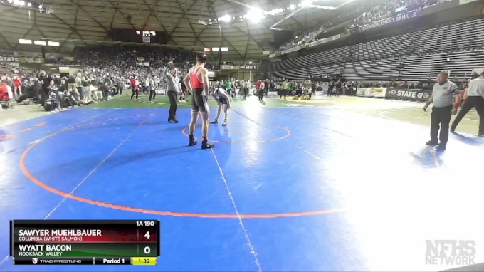 1A 190 lbs Semifinal - Wyatt Bacon, Nooksack Valley vs Sawyer ...