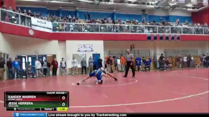 170 lbs Champ. Round 1 - Jesse Herrera, Highland vs Xander Warren ...