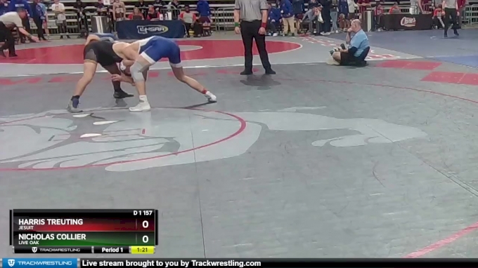 D 1 157 lbs Champ. Round 1 - Nicholas Collier, Live Oak vs Harris ...
