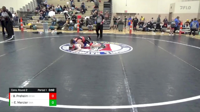 110 lbs Cons. Round 2 - Brody Preheim, Berge Elite Wrestling Academy vs ...