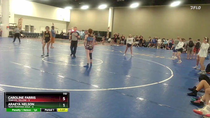 110 lbs Placement (16 Team) - Araeya Nelson, Team Montana Gold vs Caroline Farris, Team STL Yellow