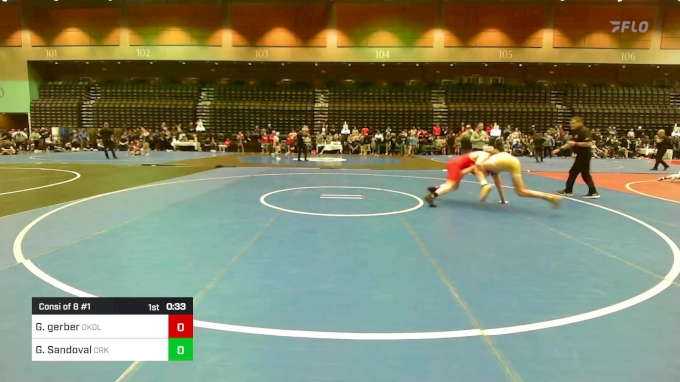 157 lbs Consi Of 8 #1 - Gideon Gerber, Oakdale vs Gavin Sandoval, Crook ...