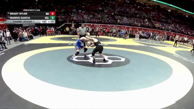 D2-120 lbs Champ. Round 1 - Marius Garcia, Bexley vs Brady Byler, Mar ...