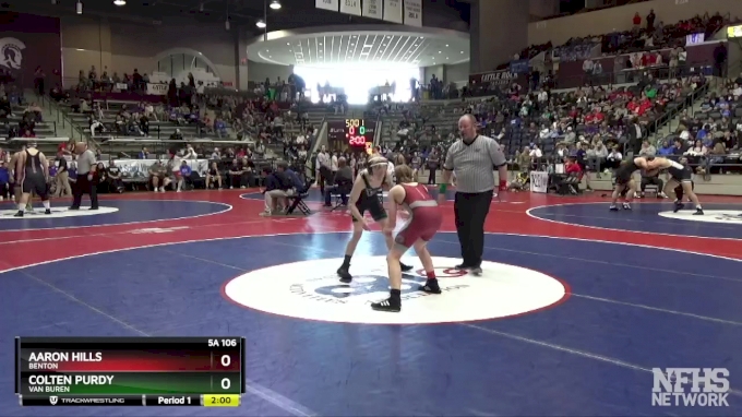5A 106 lbs Quarterfinal - Colten Purdy, Van Buren vs Aaron Hills, Benton