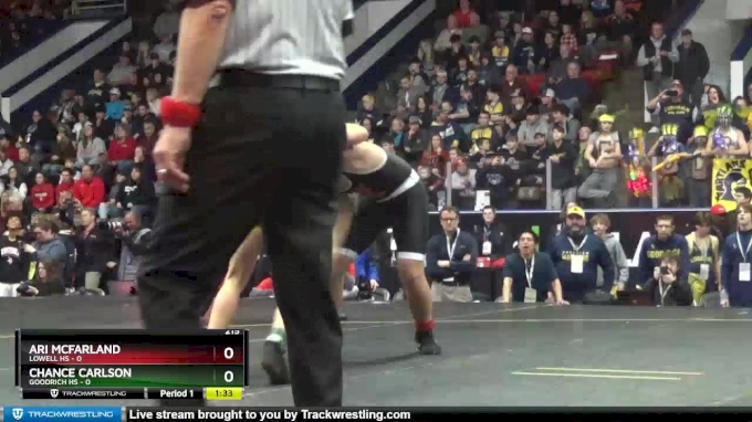 215 lbs Finals (8 Team) - Ari McFarland, Lowell HS vs Chance Carlson ...
