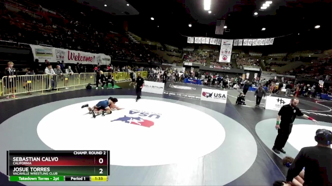 144 lbs Champ. Round 2 - Sebastian Calvo, California vs Josue Torres ...
