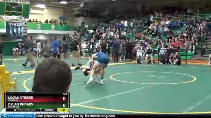 126 lbs Champ. Round 2 - Logan Steiner, LEBANON vs Dylan Rhoads, LOUISVILLE