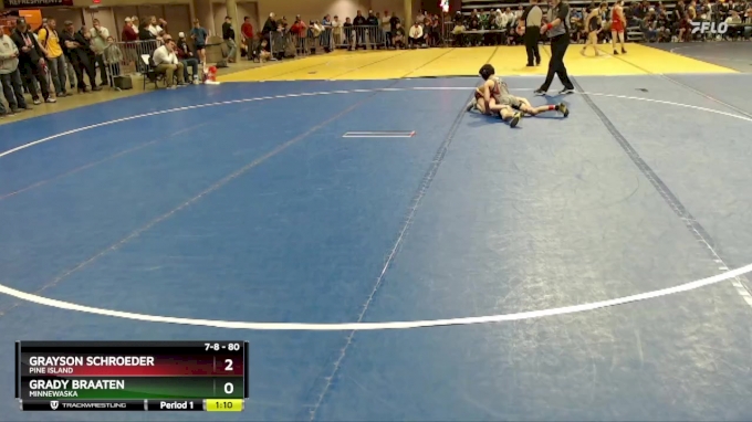 80 lbs Semifinal - Grady Braaten, Minnewaska vs Grayson Schroeder, Pine ...