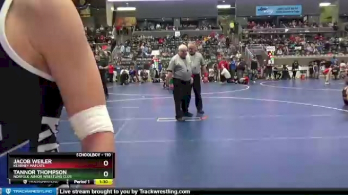 110 lbs Champ. Round 2 - Jacob Weiler, Kearney Matcats vs Tannor ...