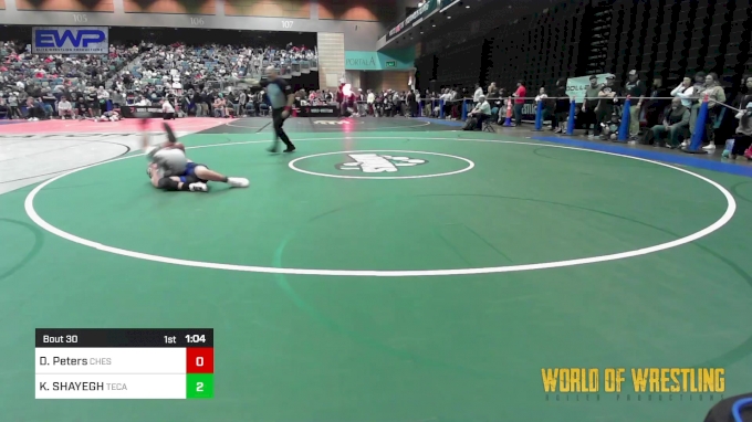 100 lbs Round Of 16 - Dylan Peters, Chester vs KASH SHAYEGH, Temescal ...