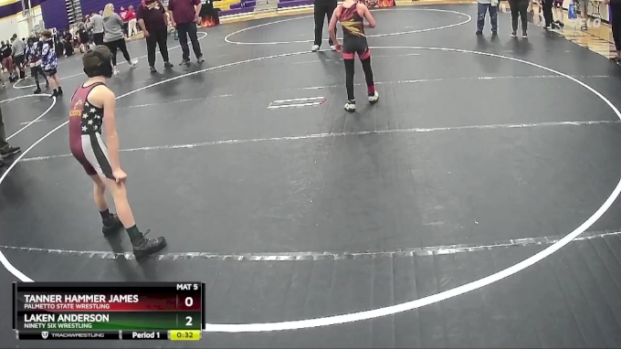 62 lbs 2nd Place Match - Tanner Hammer James, Palmetto State Wrestling ...