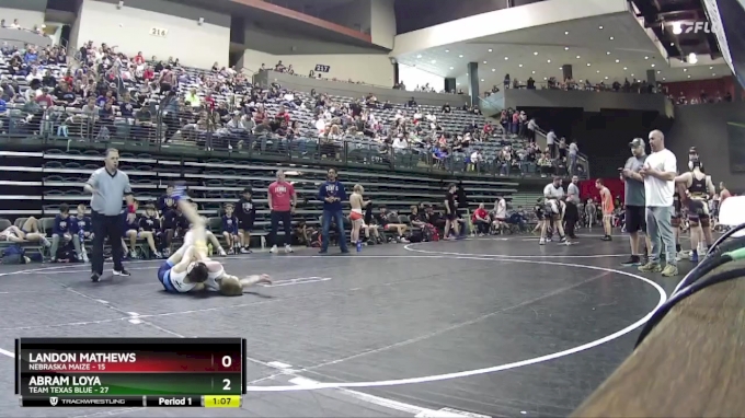 95 lbs Round 3 (6 Team) - Abram Loya, Team Texas Blue vs Landon Mathews ...