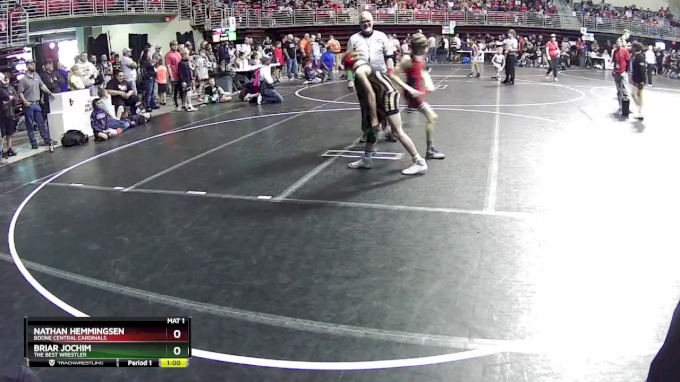 90 lbs Champ. Round 1 - Nathan Hemmingsen, Boone Central Cardinals vs ...
