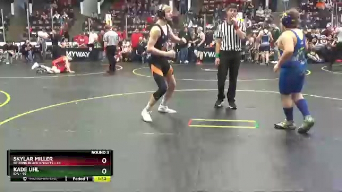 150 lbs Round 3 (4 Team) - Kade Uhl, Ida vs Skylar Miller, Belding ...