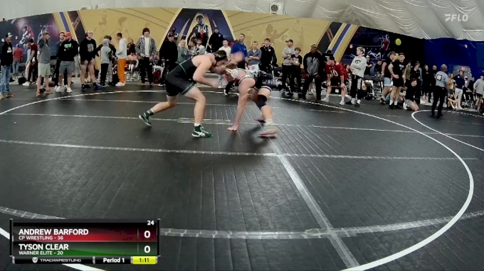 175 lbs Finals (2 Team) - Tyson Clear, Warner Elite vs Andrew Barford ...