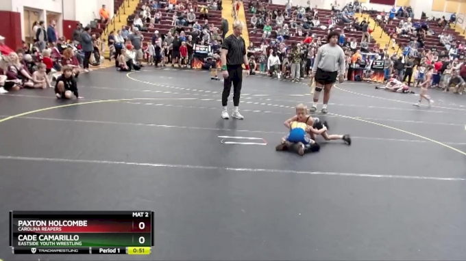 55 lbs 1st Place Match - Paxton Holcombe, Carolina Reapers vs Cade ...