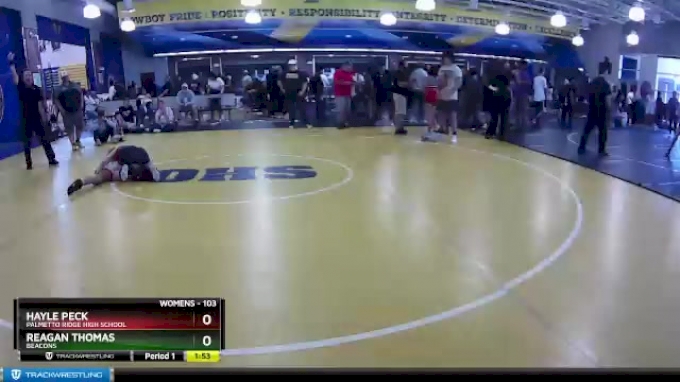103 lbs Round 5 - Reagan Thomas, Beacons vs Hayle Peck, Palmetto Ridge ...
