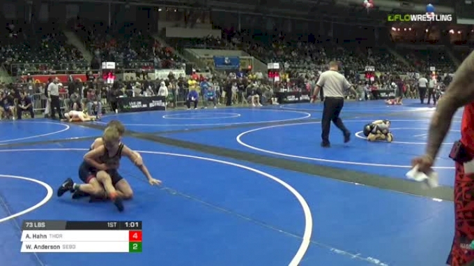 73 lbs Round of 16 - Aiden Hahn, Thoroughbred Wrestling Academy vs Wes ...