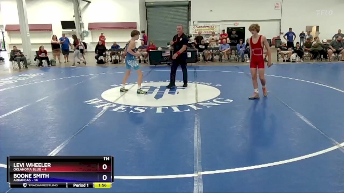 114 lbs Round 1 (8 Team) - Levi Wheeler, Oklahoma Blue vs Boone Smith ...