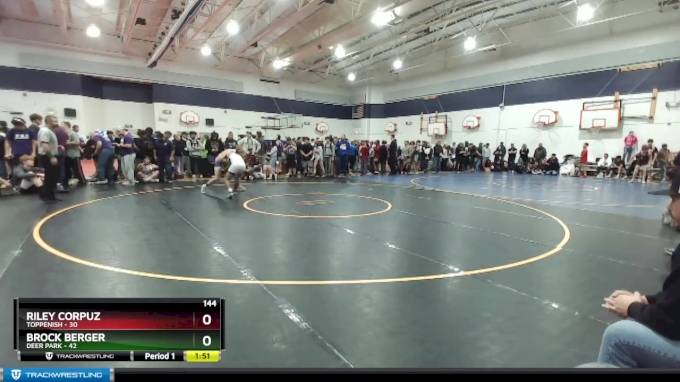 144 lbs Champ. Round 2 - Riley Corpuz, Toppenish vs Brock Berger, Deer Park
