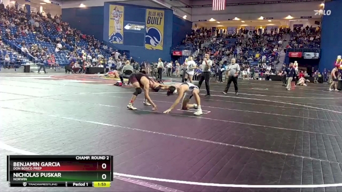 165 lbs Champ. Round 2 - Benjamin Garcia, Don Bosco Prep vs Nicholas ...