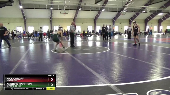 125 lbs Semifinal - Nick Corday, Unattached vs Andrew Hampton ...