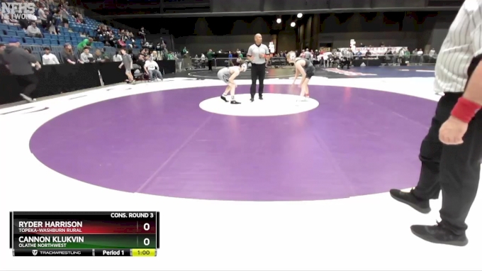 6A - 106 lbs Cons. Round 3 - Cannon Klukvin, Olathe Northwest vs Ryder ...