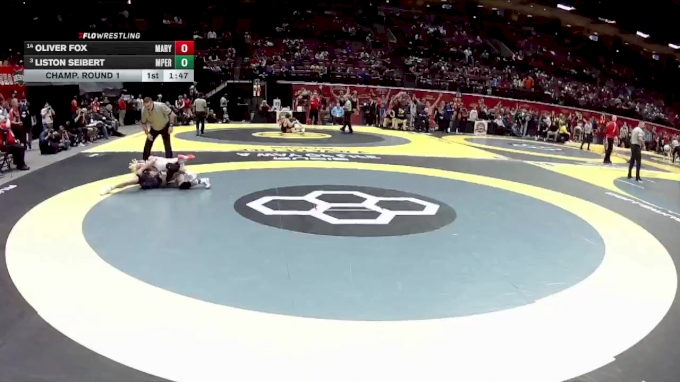 D1-120 lbs Champ. Round 1 - Liston Seibert, Mass. Perry vs Oliver Fox ...