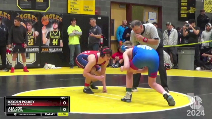 142 lbs Champ. Round 1 - Kayden Polkey, Albiani Middle School vs Asa ...