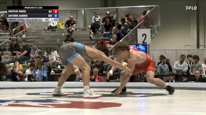 71 ( 2 of 3) Champ. Round 2 - Justus Heeg, Illinois vs Jayden James, KD ...