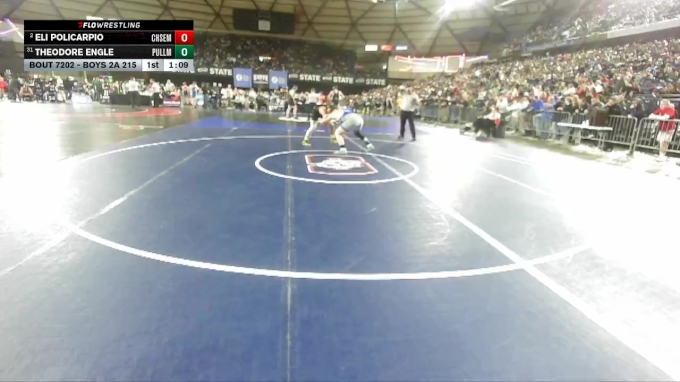 Boys 2A 215 lbs Champ. Round 1 - Theodore Engle, Pullman vs Eli ...
