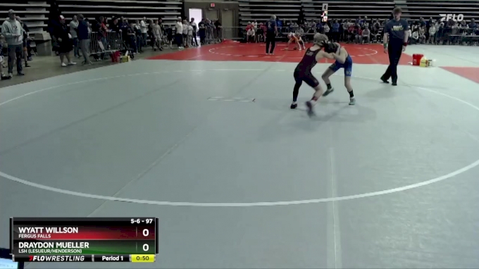 97 lbs Champ. Round 1 - Wyatt Willson, Fergus Falls vs Draydon Mueller ...
