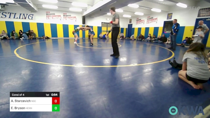 98 lbs Consi Of 4 - Addison Starcevich, Norman Grappling Club vs Emily ...