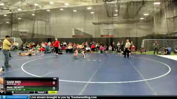 135 lbs Round 4 (6 Team) - Gage Ries, Iowa Blue vs Max DeWitt, Montana ...