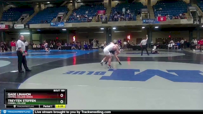 197 lbs Quarterfinal - Gage Linahon, Central College (Iowa) vs Treyten ...