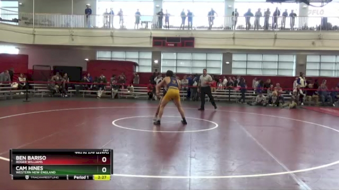 157 lbs 7th Place Match - Cam Hines, Western New England vs Ben Bariso ...