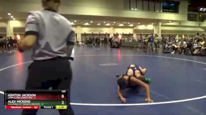 120 lbs Round 4 (10 Team) - Ashton Jackson, John Glenn Wrestling vs ...
